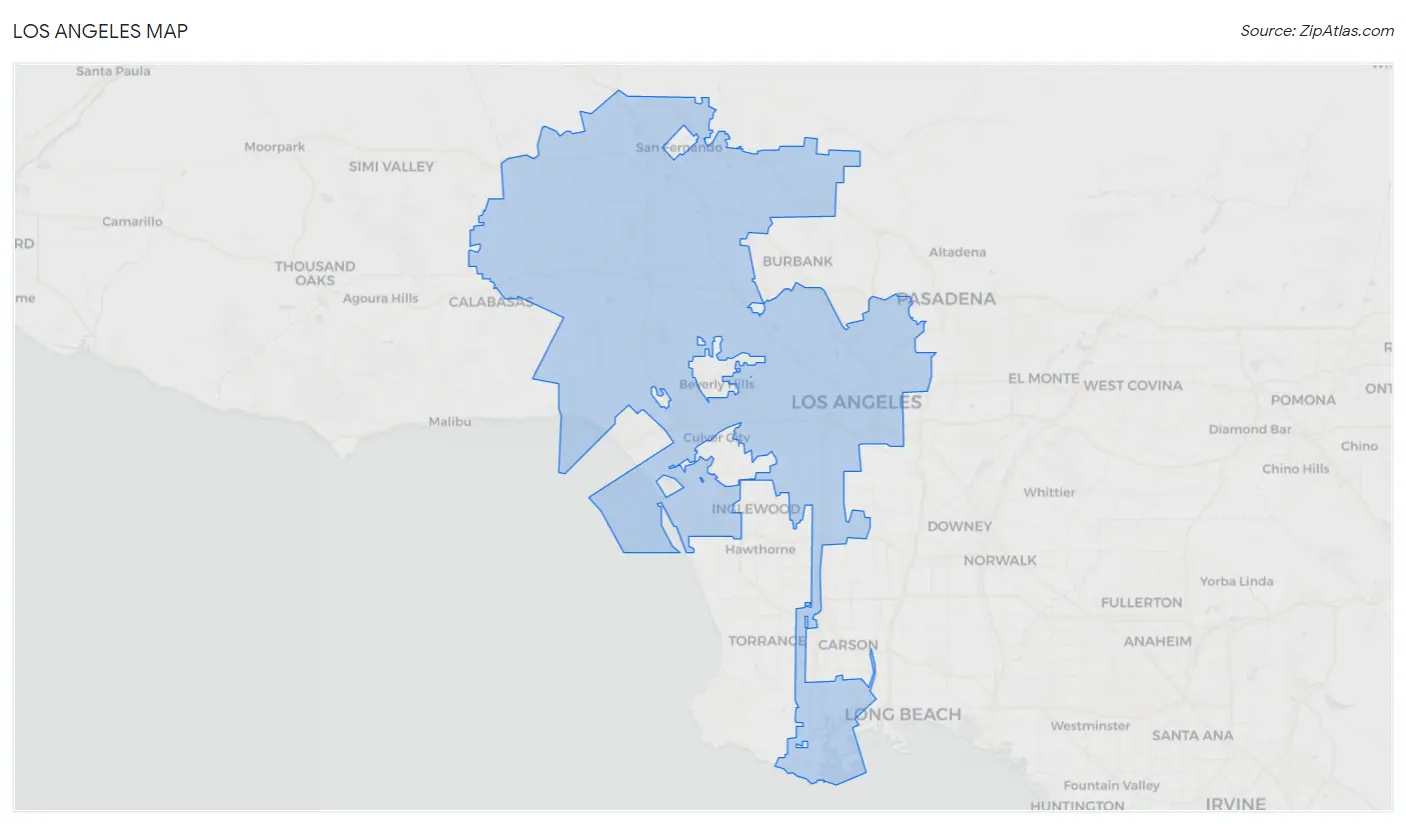 Los Angeles, CA Zip Codes | Map & Profile | 2023 | Zip Atlas