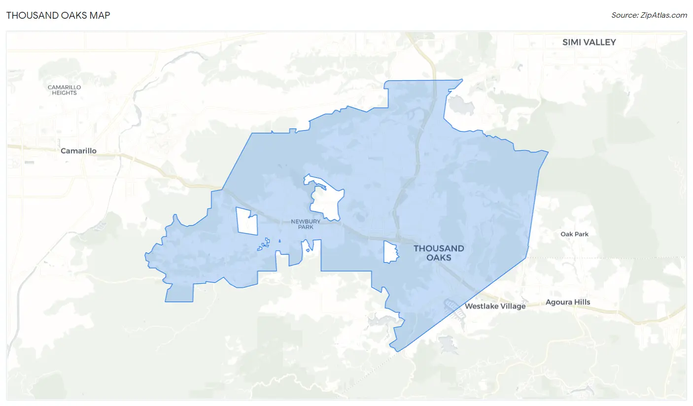 Thousand Oaks, CA Zip Codes | Map & Profile | 2023 | Zip Atlas