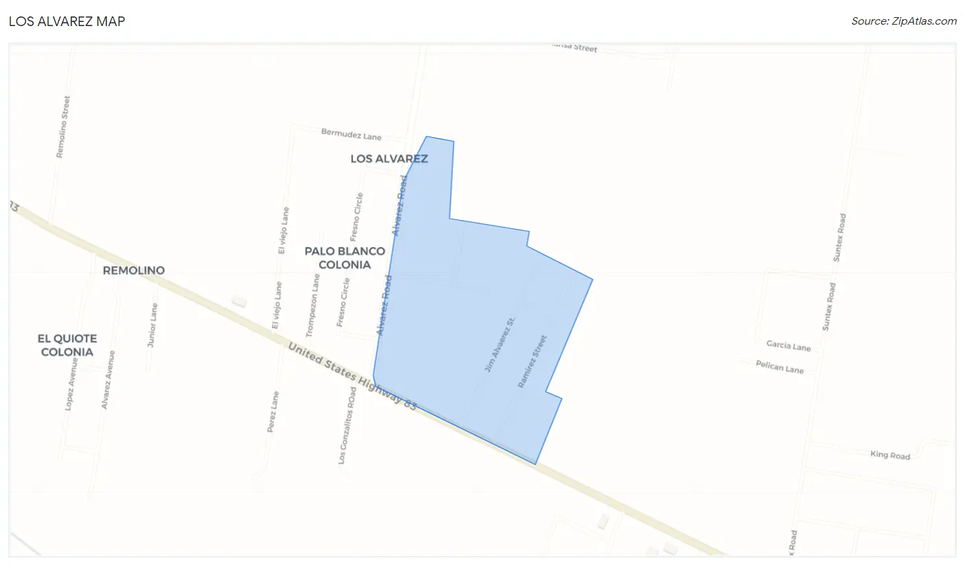 Los Alvarez, TX Zip Codes | Map & Profile | 2023 | Zip Atlas