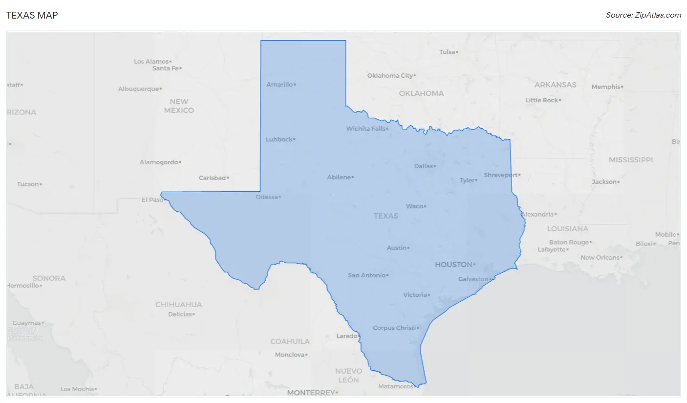Texas Zip Codes | Map & Profile | 2023 | Zip Atlas