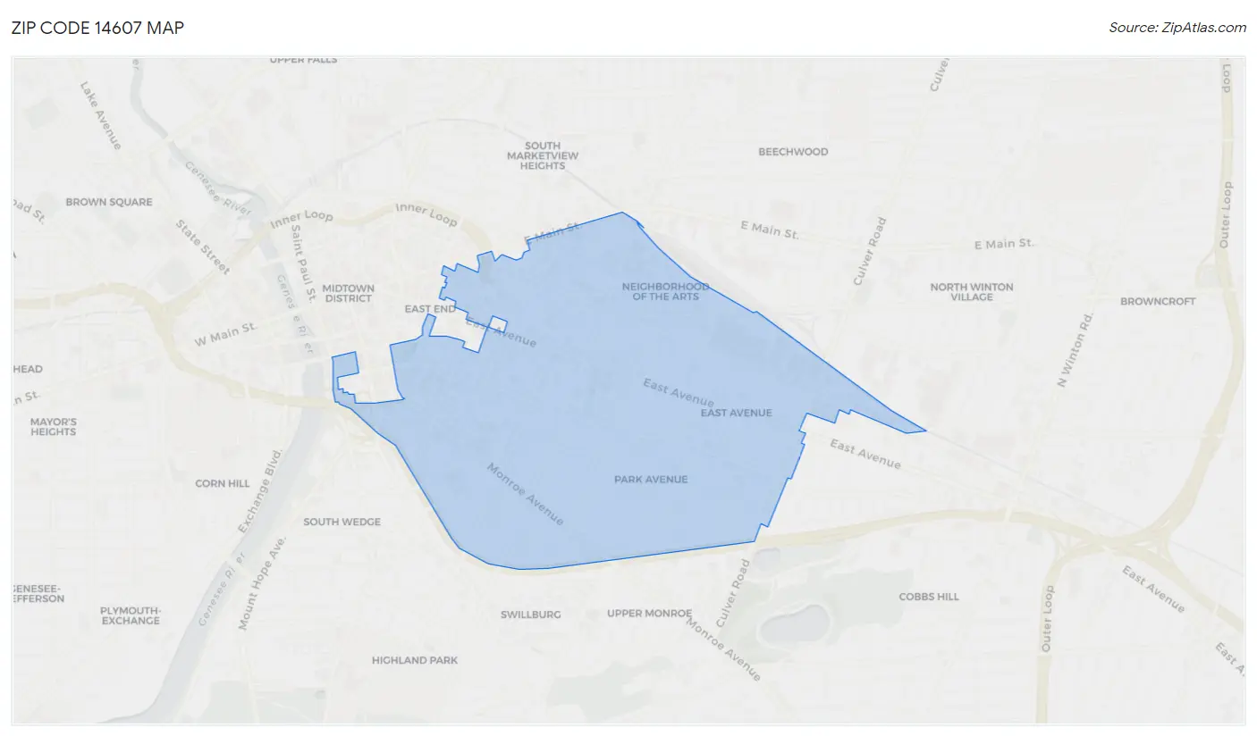 Zip Code 14607 | Rochester, NY | 2023 | Zip Atlas