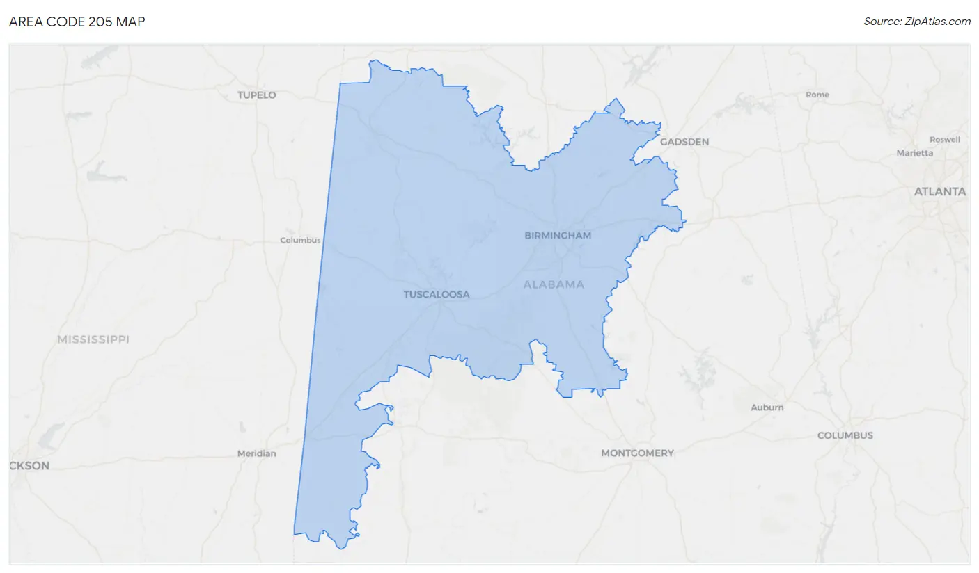205 Area Code Alabama 2024 Zip Atlas 205 Area Code Alabama 2024 Zip Atlas