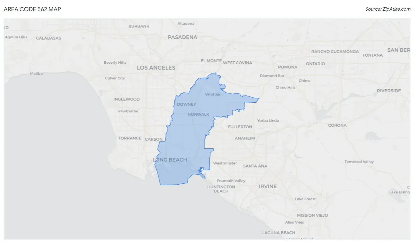 562 Area Code California 2024 Zip Atlas
