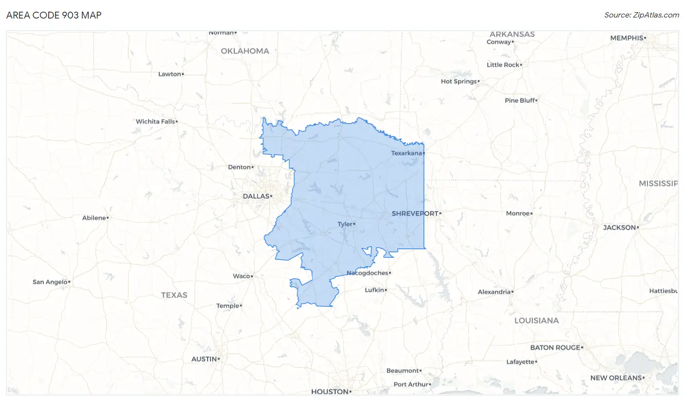 903 Area Code Texas 2024 Zip Atlas 903 Area Code Texas 2024 Zip Atlas